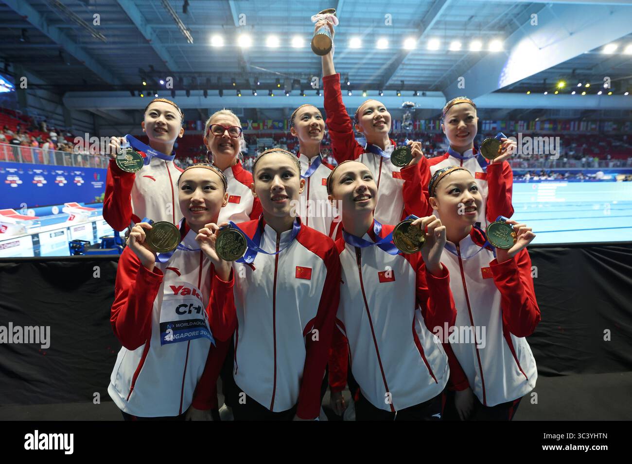 Auswahl der fähigkeiten des synchronschwimmteams bei den ...