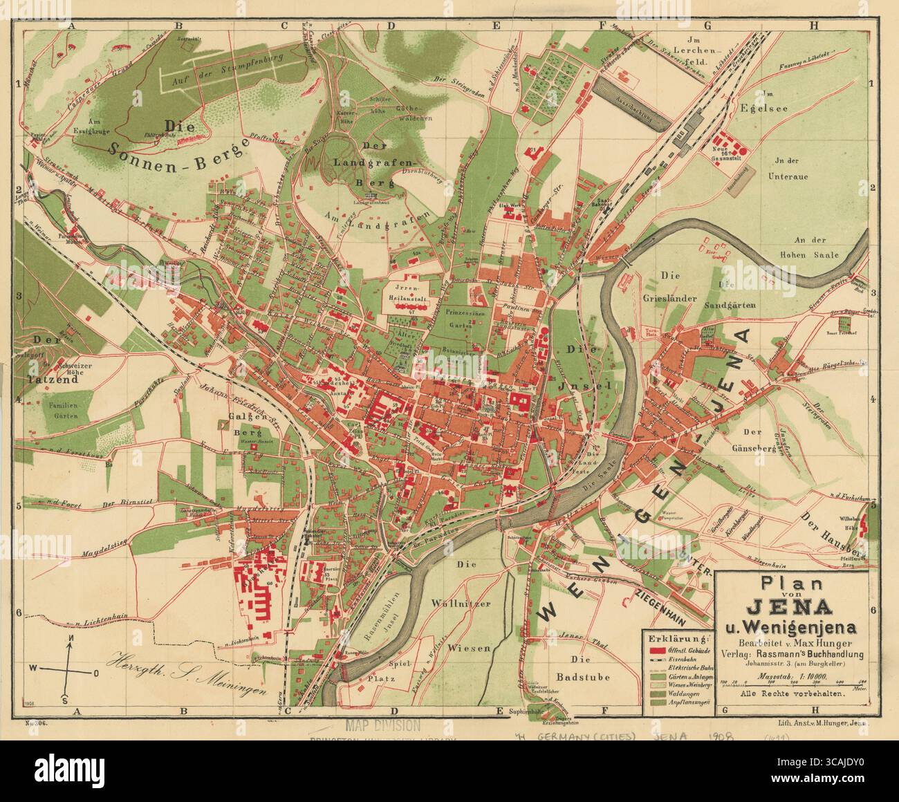 Plan von Jena und Wenigenjena, Jena und Wenigenjena Karte, Jena Plan ...