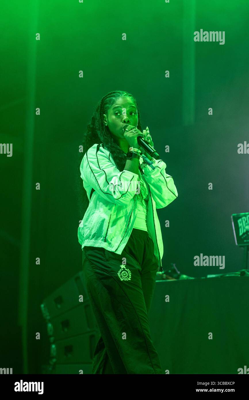 08 Aug 2025, Budapest, Ungarn: Der britische Rapper Cristale bringt ...