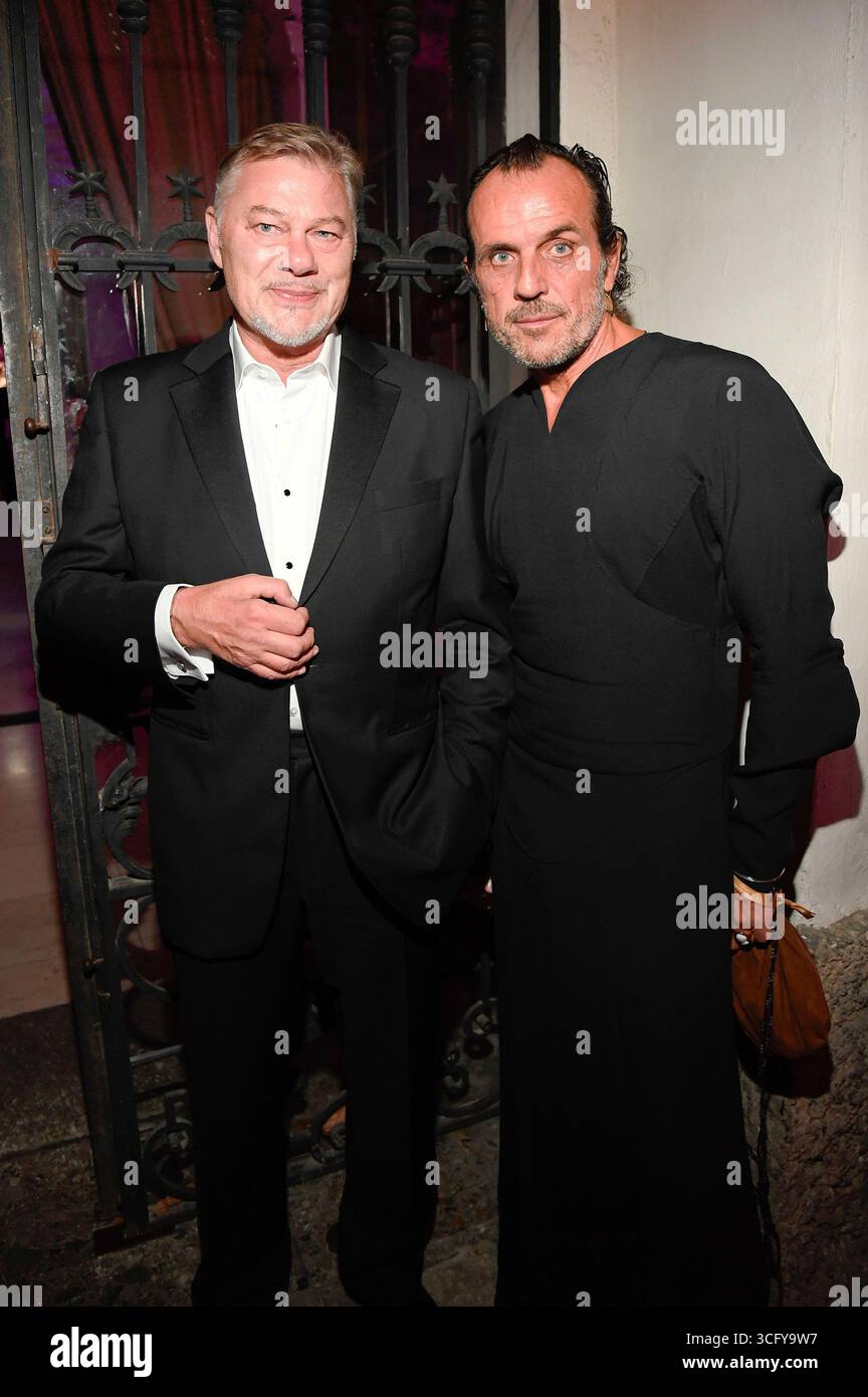 Rene Pape und Andreas Kronthaler bei der amfAR Gala 2025 Aftershow ...