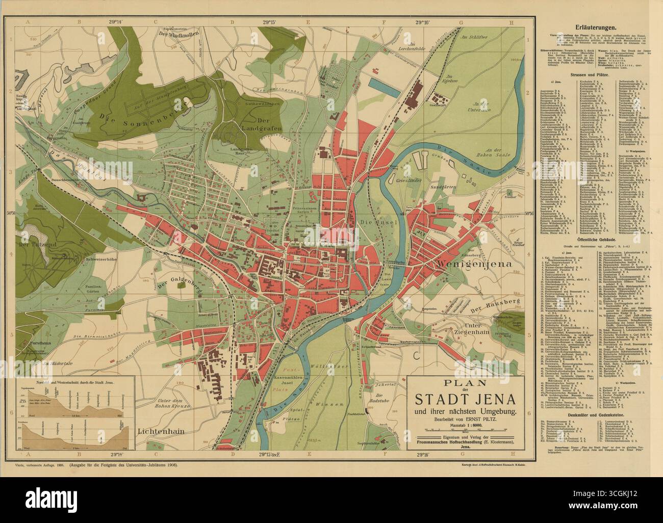 Plan der Stadt Jena, Jena Map, Jena Plan, Jena Poster, Jena Download ...