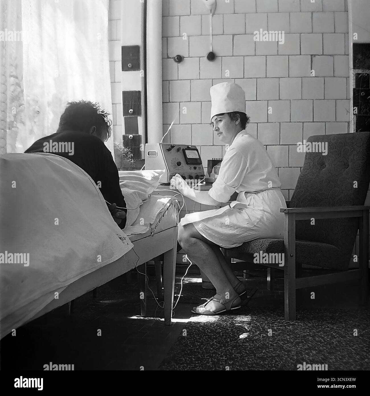 Ein historisches Foto aus den 1970-80er Jahren, das eine ...