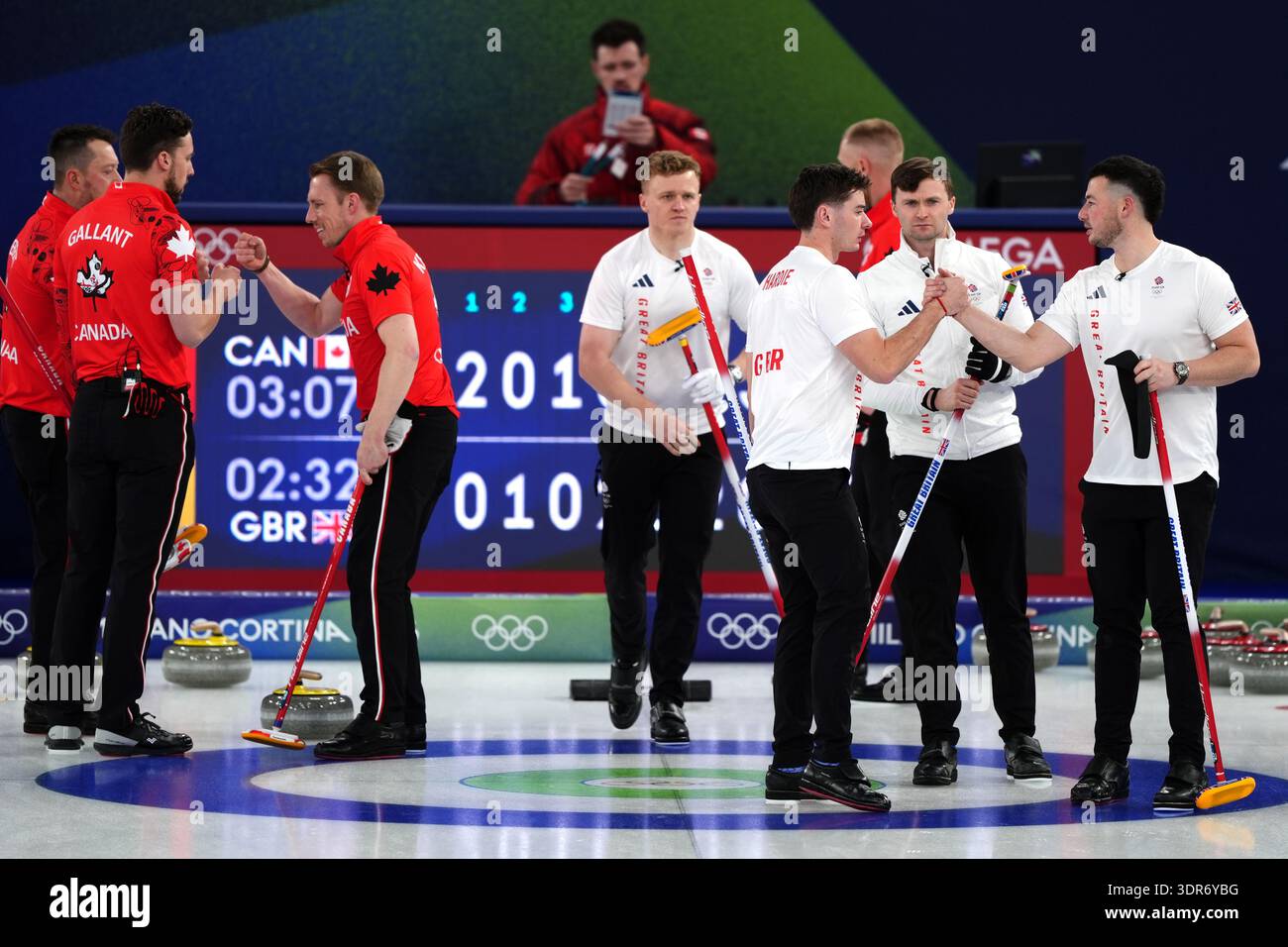 Die Briten Bobby Lammie, Grant Hardie, Bruce Mouat und Hammy McMillan ...