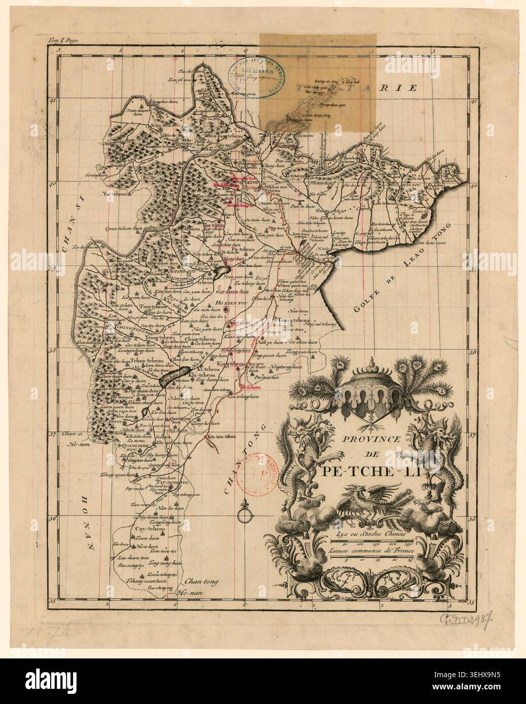 Gravur einer karte der kaiserlichen chinesischen provinzen -Fotos und ...