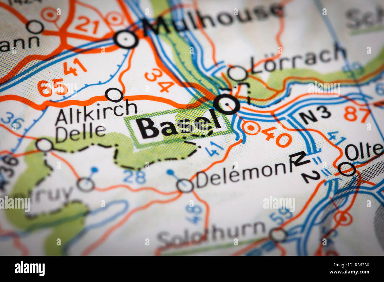 Basel Switzerland City Map Stockfotos und -bilder Kaufen - Alamy