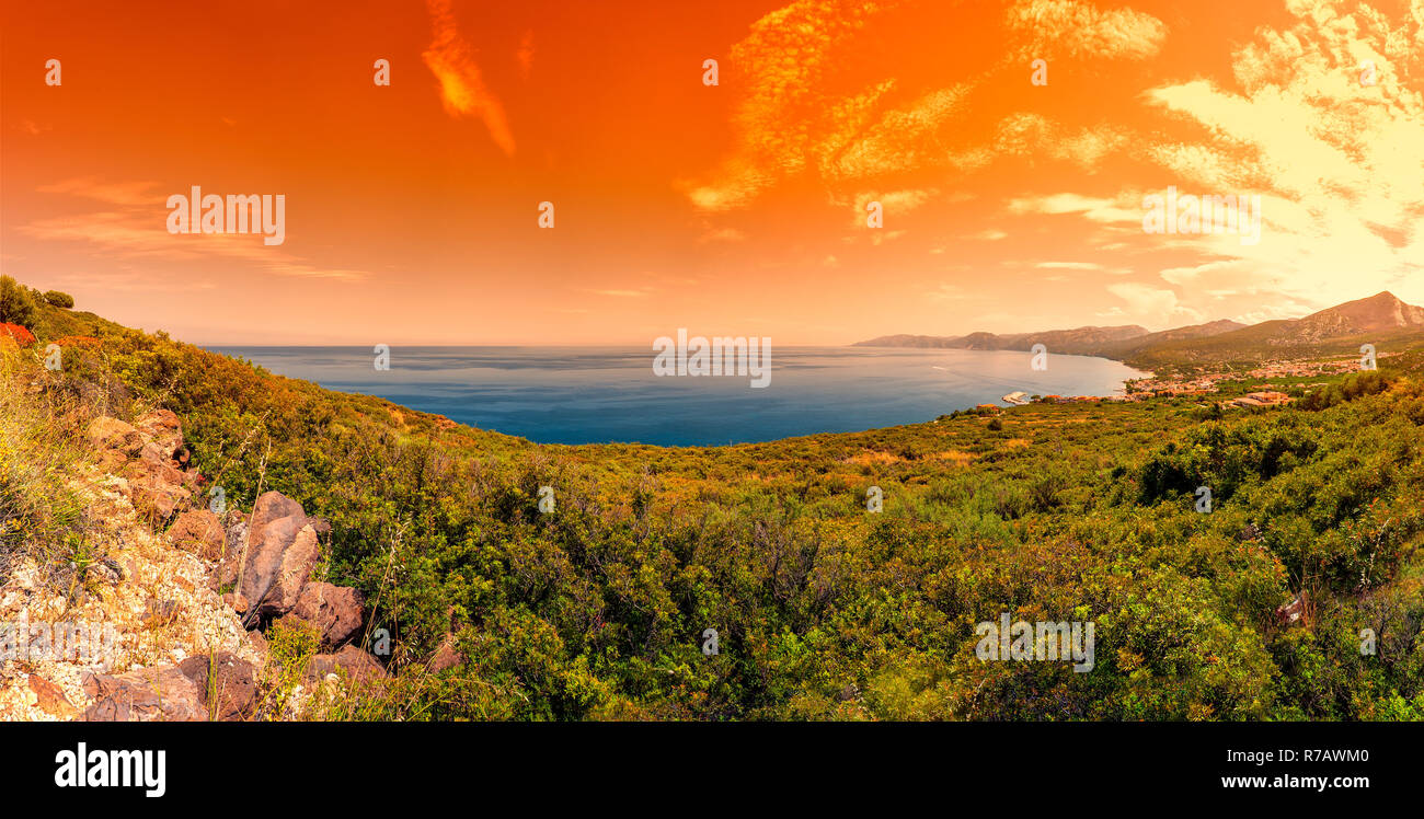 Sardinia Dorgali View Town Stockfotos und -bilder Kaufen - Alamy