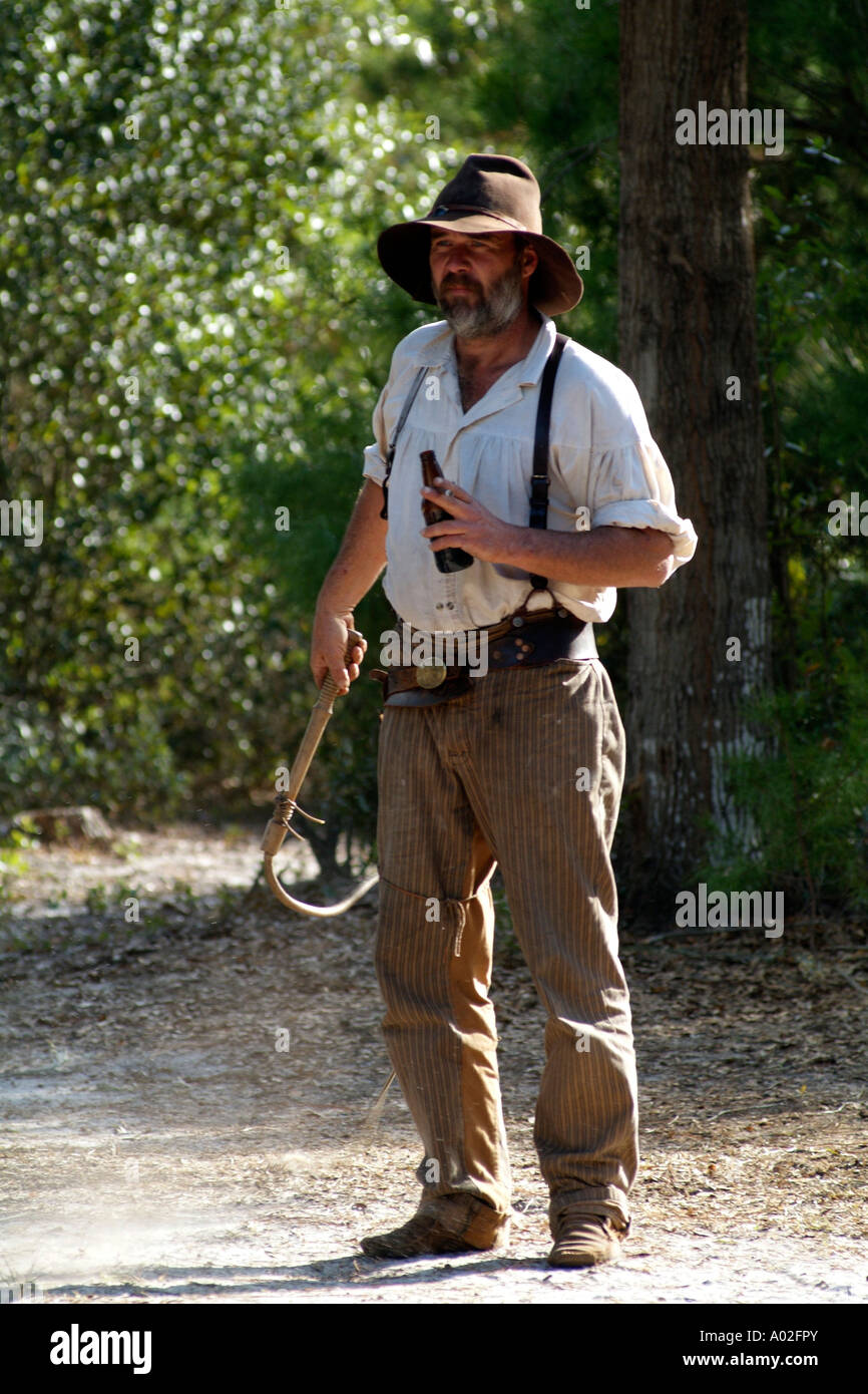 Cowboy knacken einer Stockwhip Peitsche knacken Demonstration im Silver ...