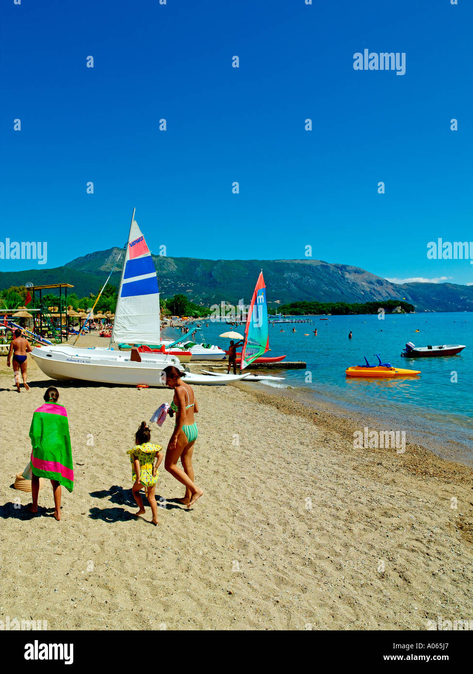 Insel Korfu, Dassia Strand Stockfotografie - Alamy