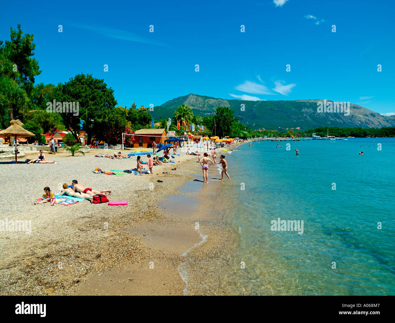 Insel Korfu, Dassia Strand Stockfotografie - Alamy