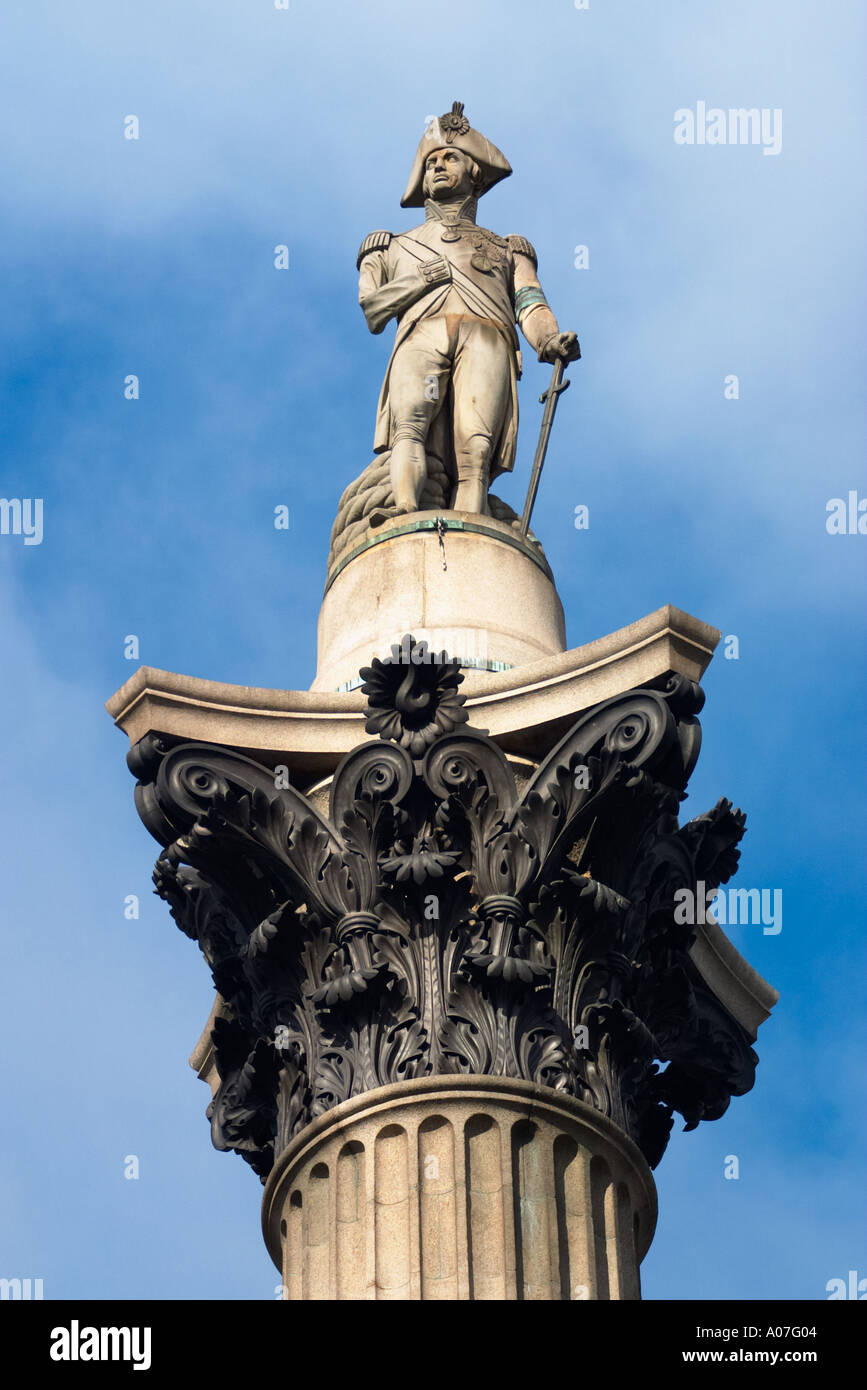 Lord Admiral Horatio Nelson auf seine Kolumne in Trafalgar Square in ...