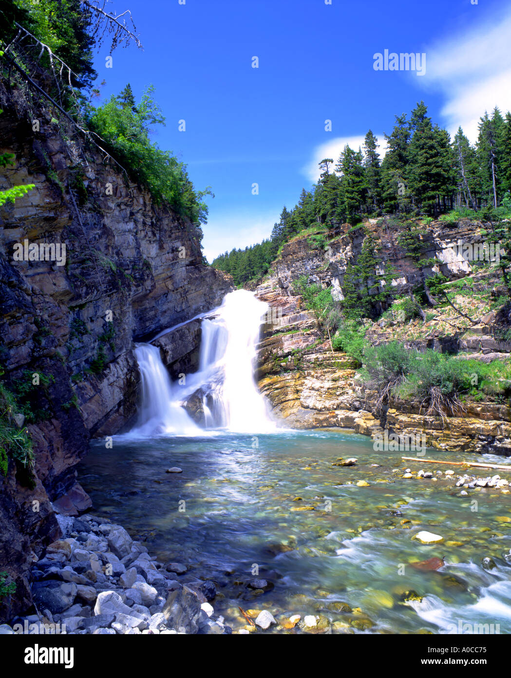 Cameron Falls Waterton Lakes Nationalpark Alberta Kanada ...