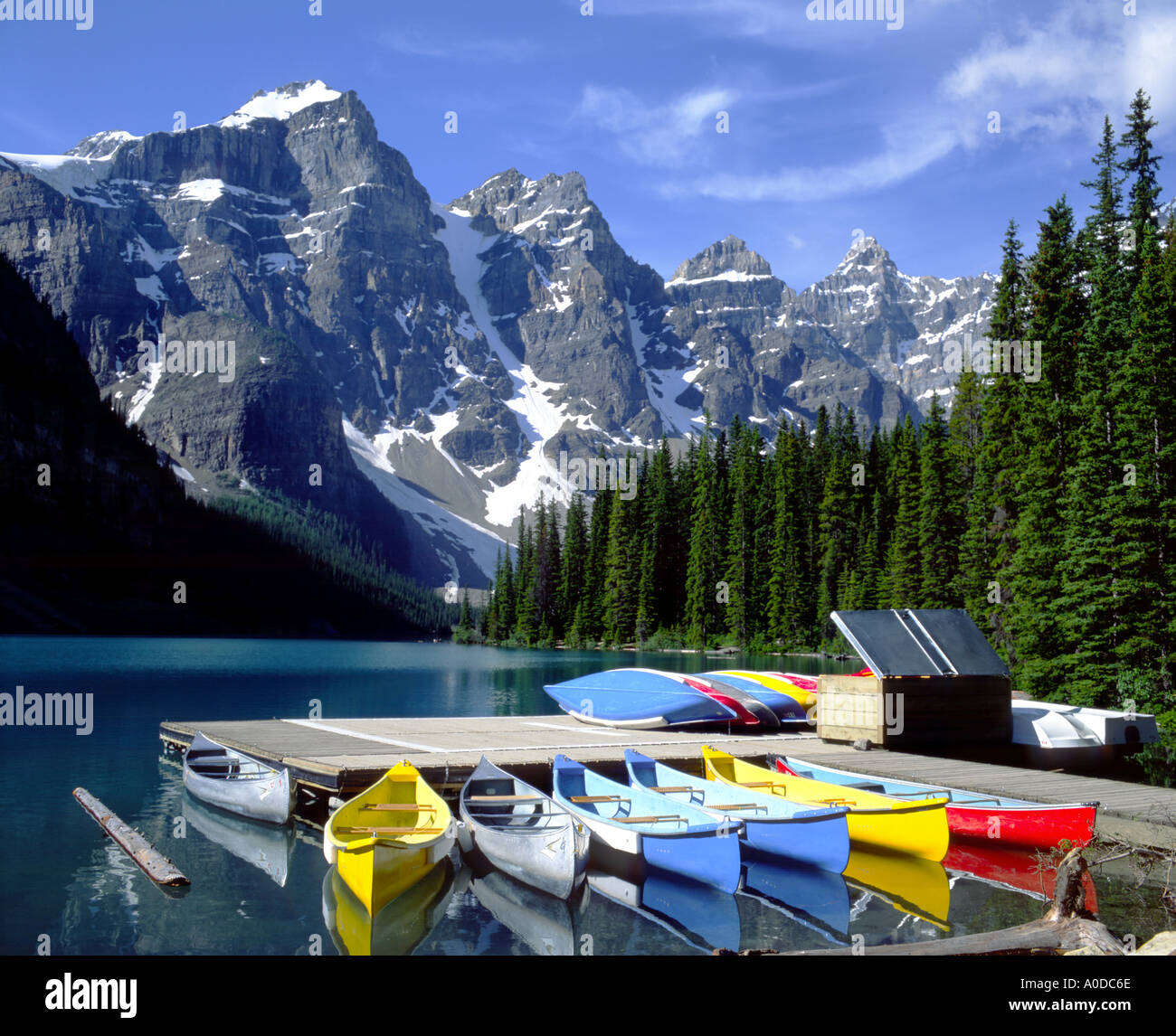 Moraine Lake Banff Nationalpark Alberta Kanada Stockfotografie - Alamy