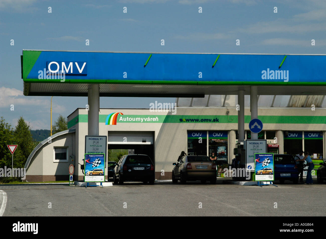 OMV Tankstelle in Skovakia Stockfotografie - Alamy