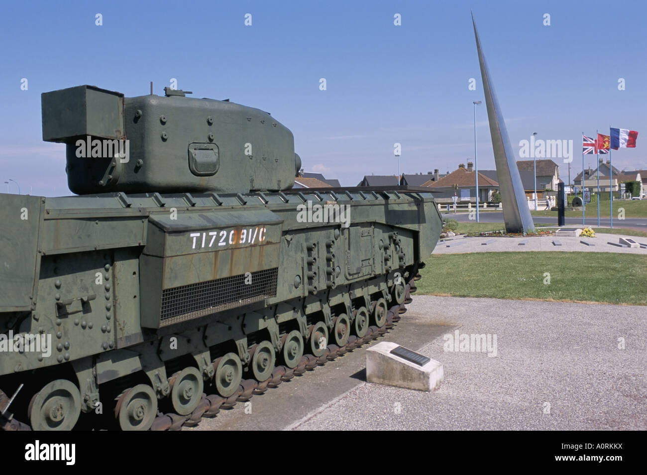 Churchill-Panzer und 41 Grad RMC Denkmal aus dem D-Day im zweiten ...