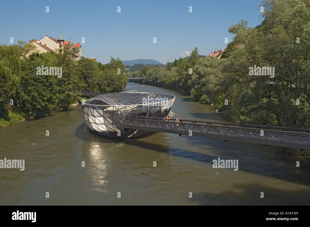Österreich Steiermark Graz Murinsel Insel in der Mur River 2003-Projekt ...