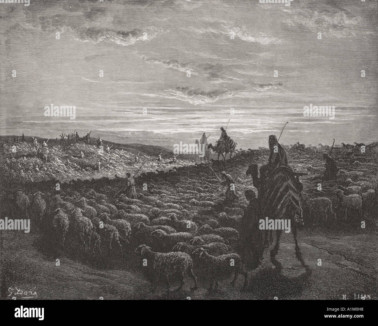 Gravur von Dore Bibel, Genesis xiii 1 bis 4. Abraham Reisen in das Land ...