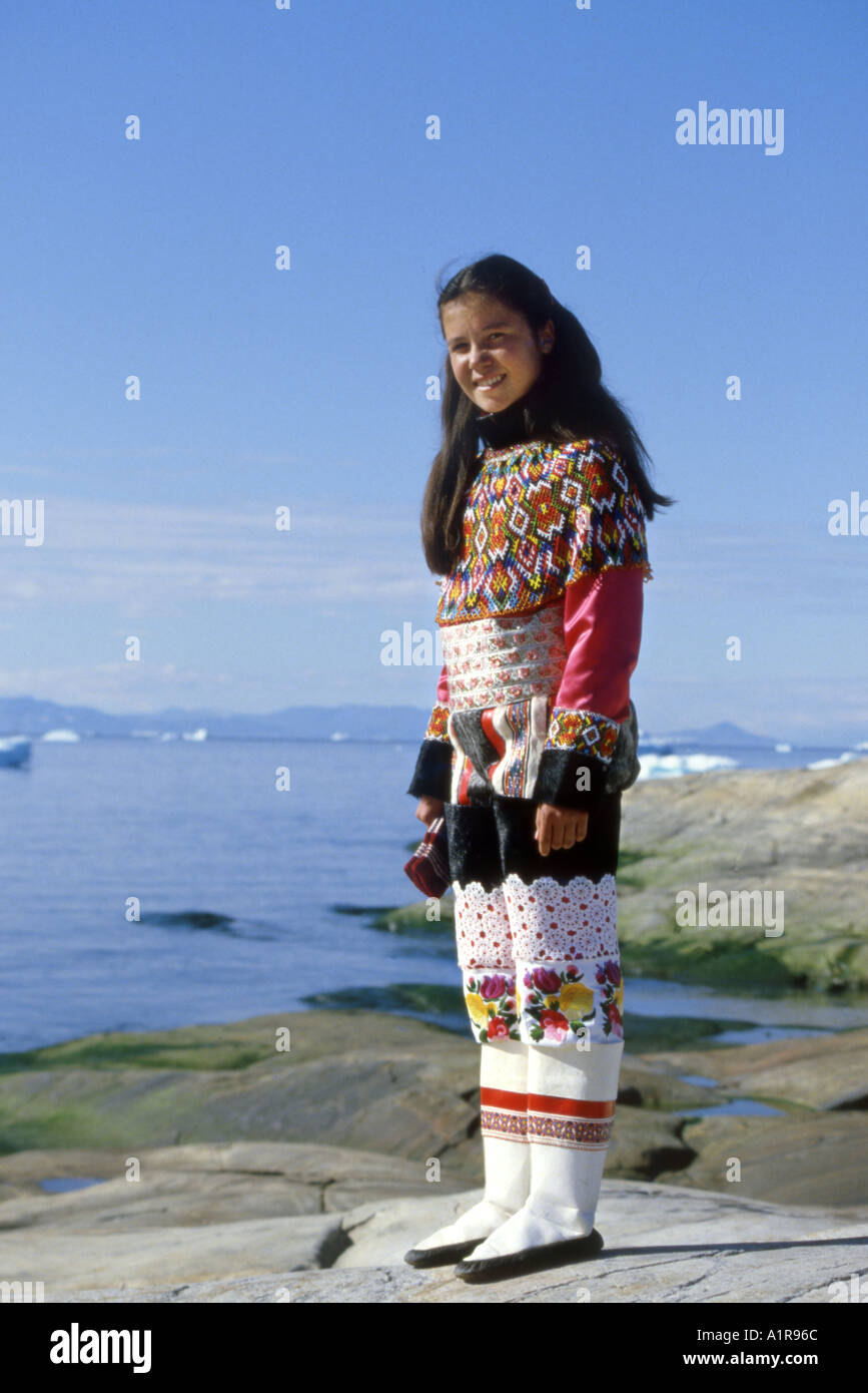 Grönländische Junge Mädchen In Traditioneller Tracht Stockfotografie 6245