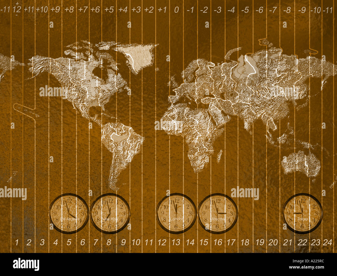 Karte mit Zeitzonen Stockfotografie - Alamy