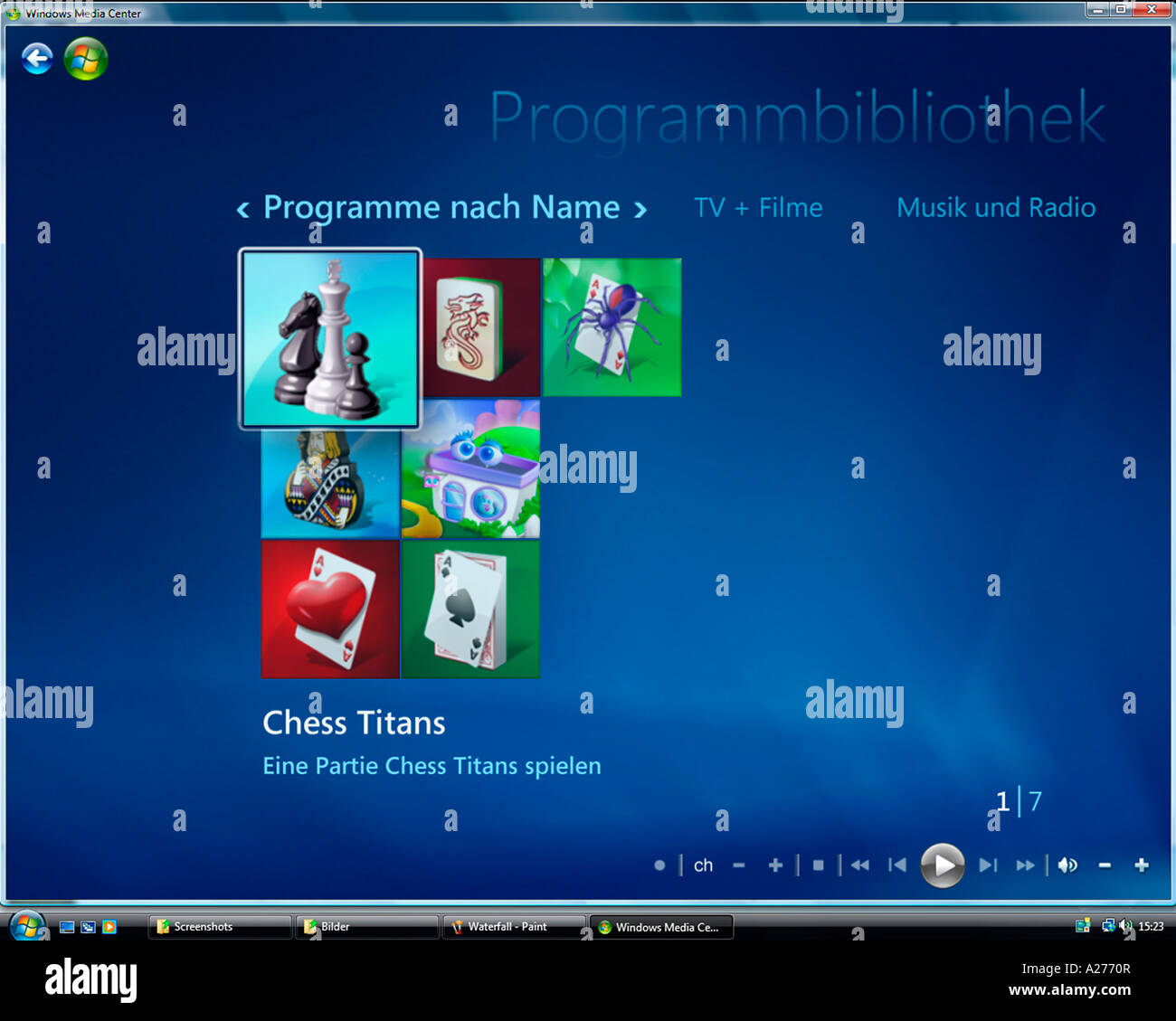 Windows media center -Fotos und -Bildmaterial in hoher Auflösung – Alamy