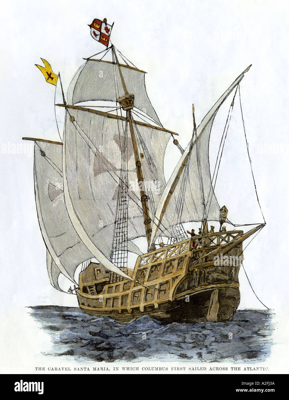 Caravel Santa Maria das Flaggschiff des Kolumbus erste Reise, die ...