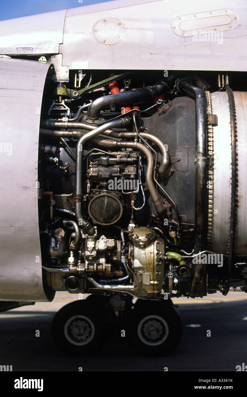 Boeing 707 Pratt & Whitney JT3B Jet Engine detail Stockfotografie - Alamy