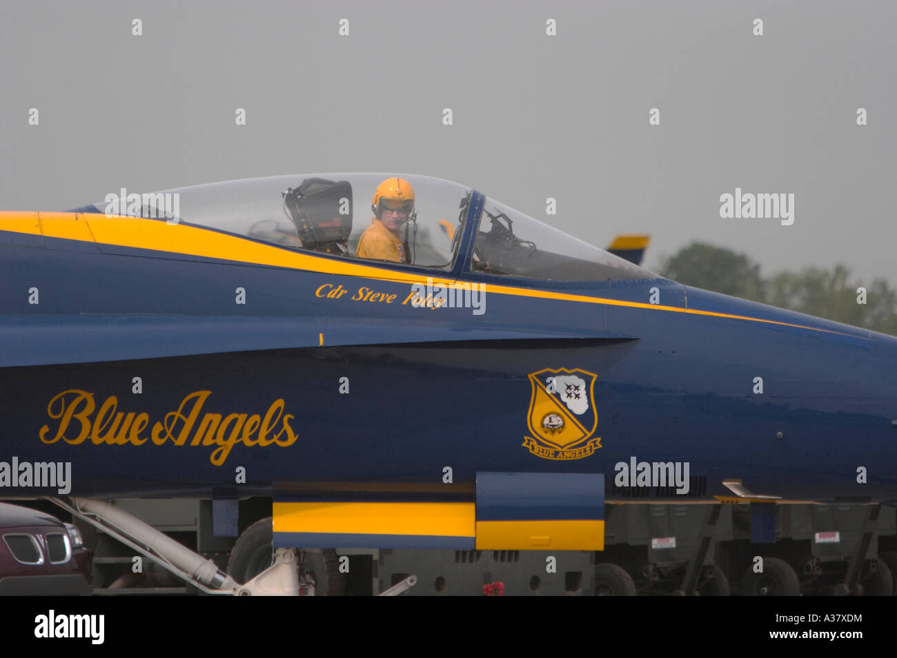Commander Steve Foley von U S Navy Blue Angels nach einem ...