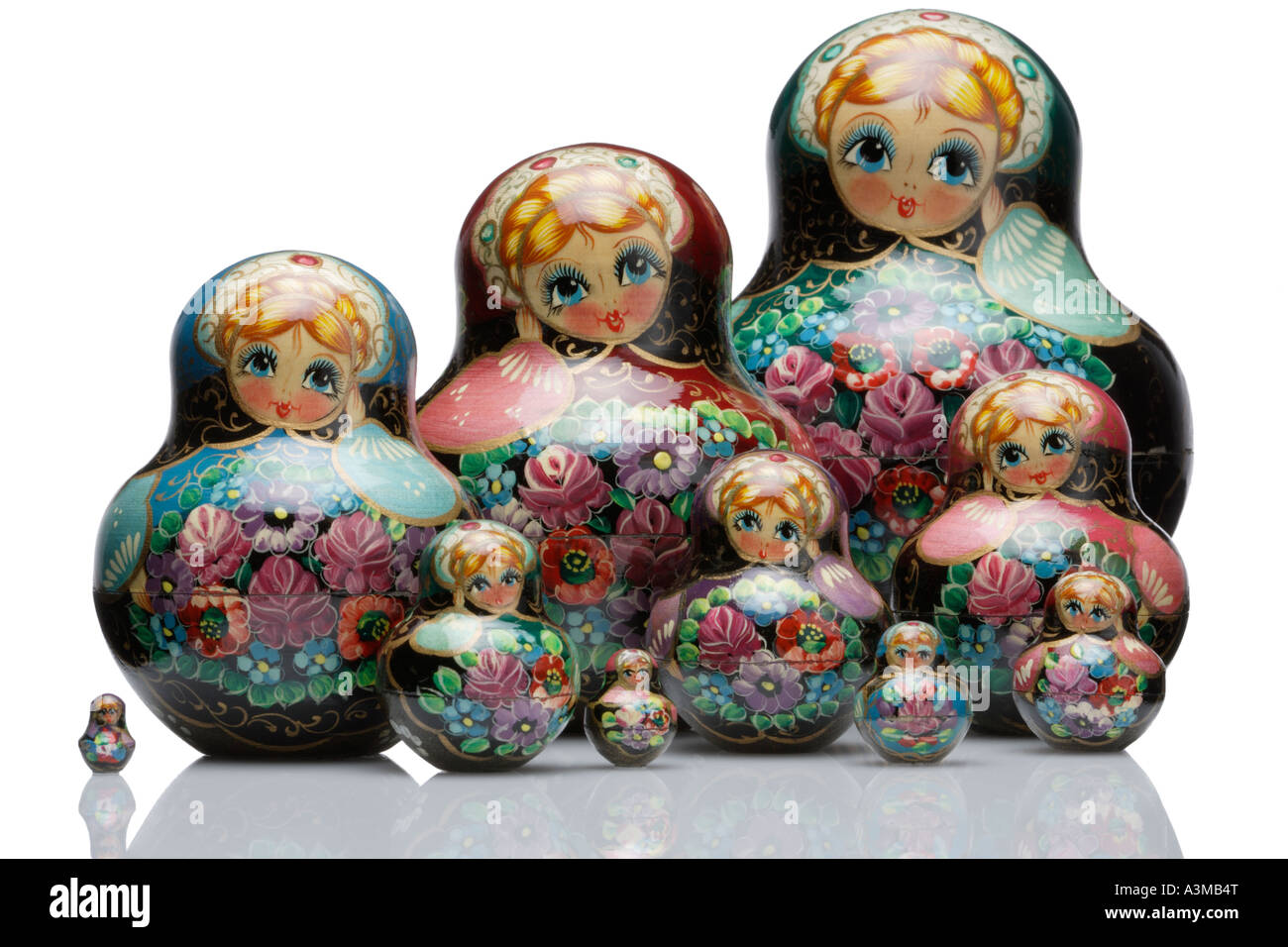 Russische Puppe Matroschka. Verschachtelte oder Stapeln Puppen in ...