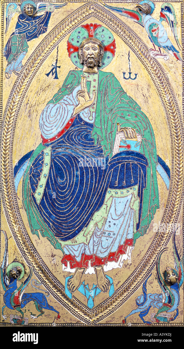 Bildende Kunst, sakrale Kunst, Jesus Christus, Majestas Domini, Limoges, frühen 12. Jahrhundert ...