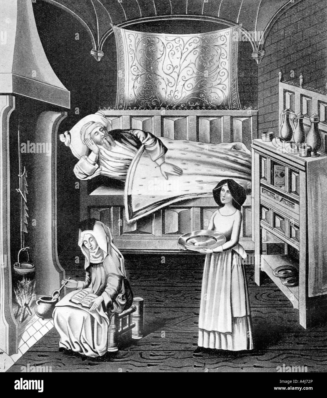 Matrone und Knecht in der SICK-Kammer, c 1470 (1910). Artist: Unbekannt ...