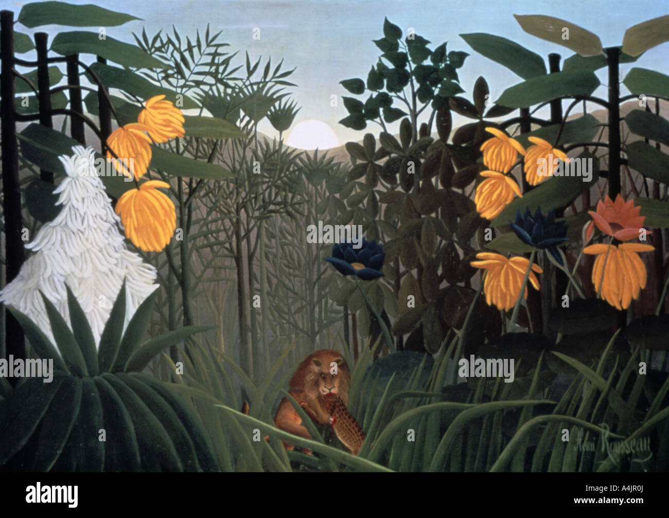 "Das Mahl der Lion', c 1907. Artist: Henri Rousseau Stockfotografie - Alamy
