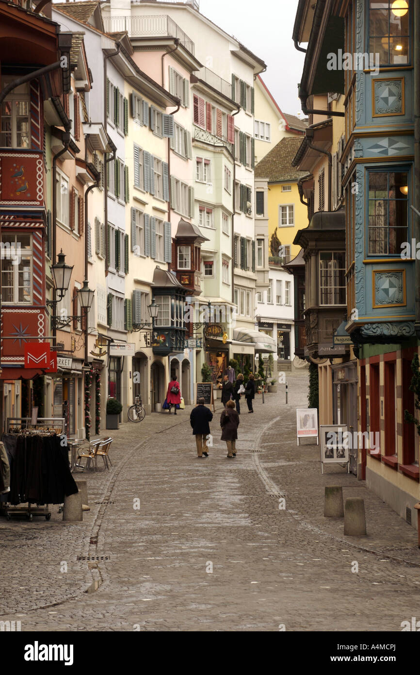 Die engen Gassen der Altstadt in Zürich Schweiz Stockfotografie - Alamy
