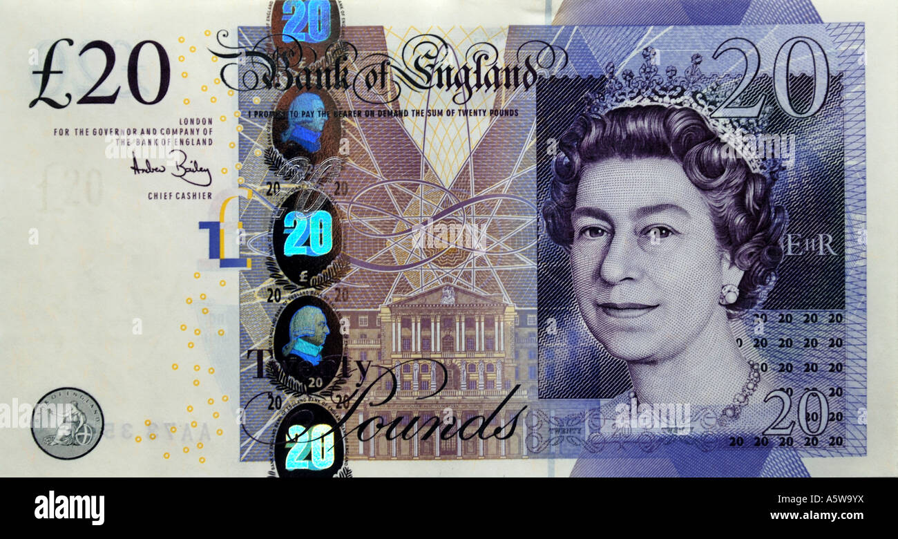 Das neue englische zwanzig Pfund Hinweis Stockfotografie - Alamy