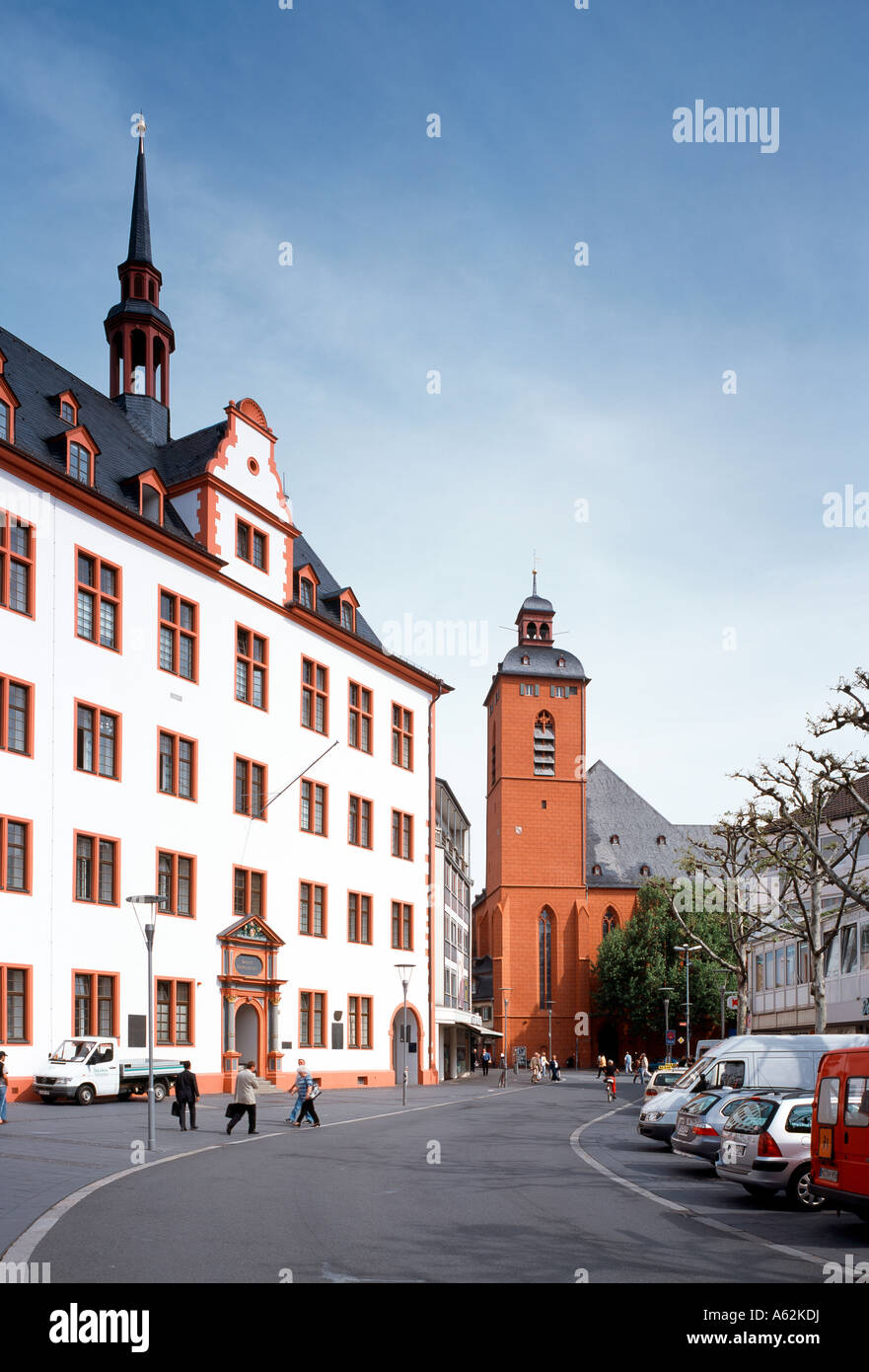Mainz, St. Quintin, Blick von Süden Mit der alten Universität ...