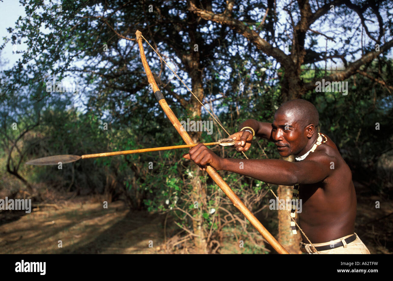 Hadza Man Hunting Bow Arrow Stockfotos und -bilder Kaufen - Alamy