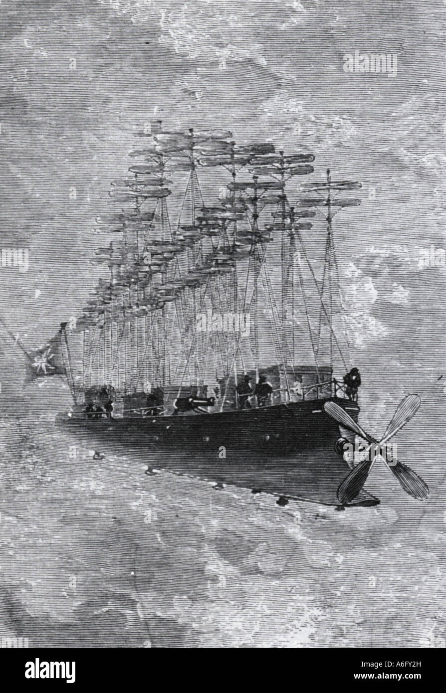 JULES VERNE Gravur der Albatros von Clipper Of The Clouds ...