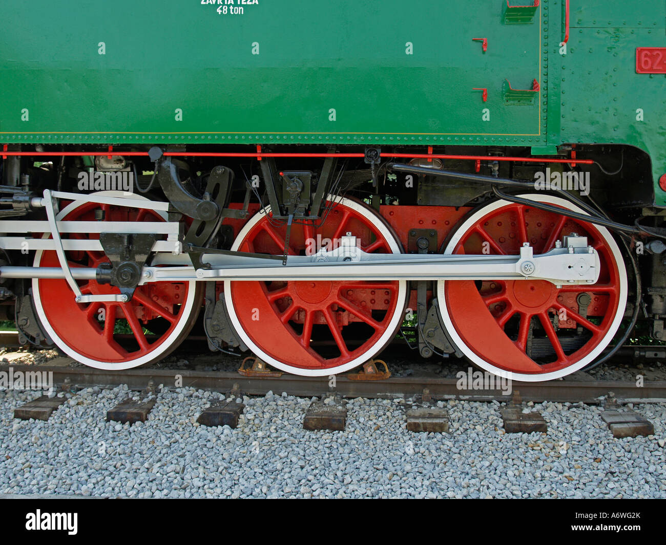 Räder von einer alten Dampflok Dampflokomotive Stockfotografie - Alamy