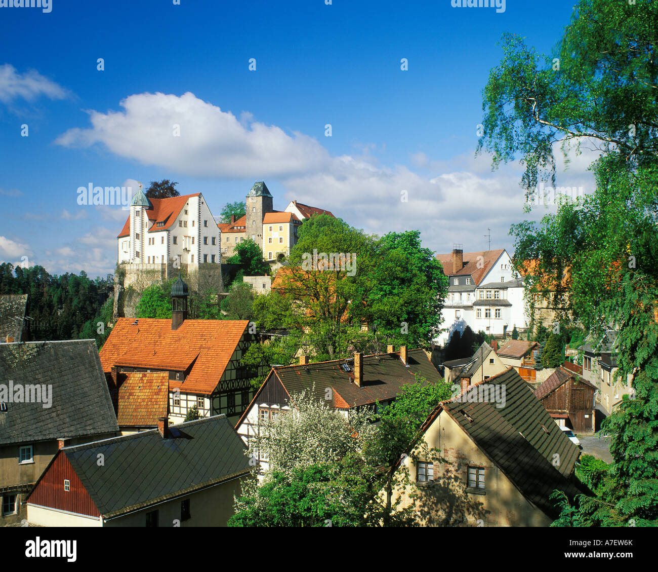 Hohnstein Burg Saechsische Schweiz Sachsen Deutschland Stockfotografie ...
