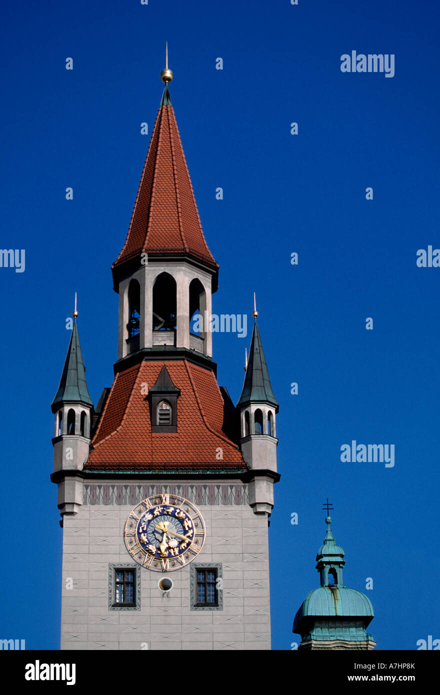 Clock Tower, Altes Rathaus, Altes Rathaus, Marienplatz, Hauptstadt ...
