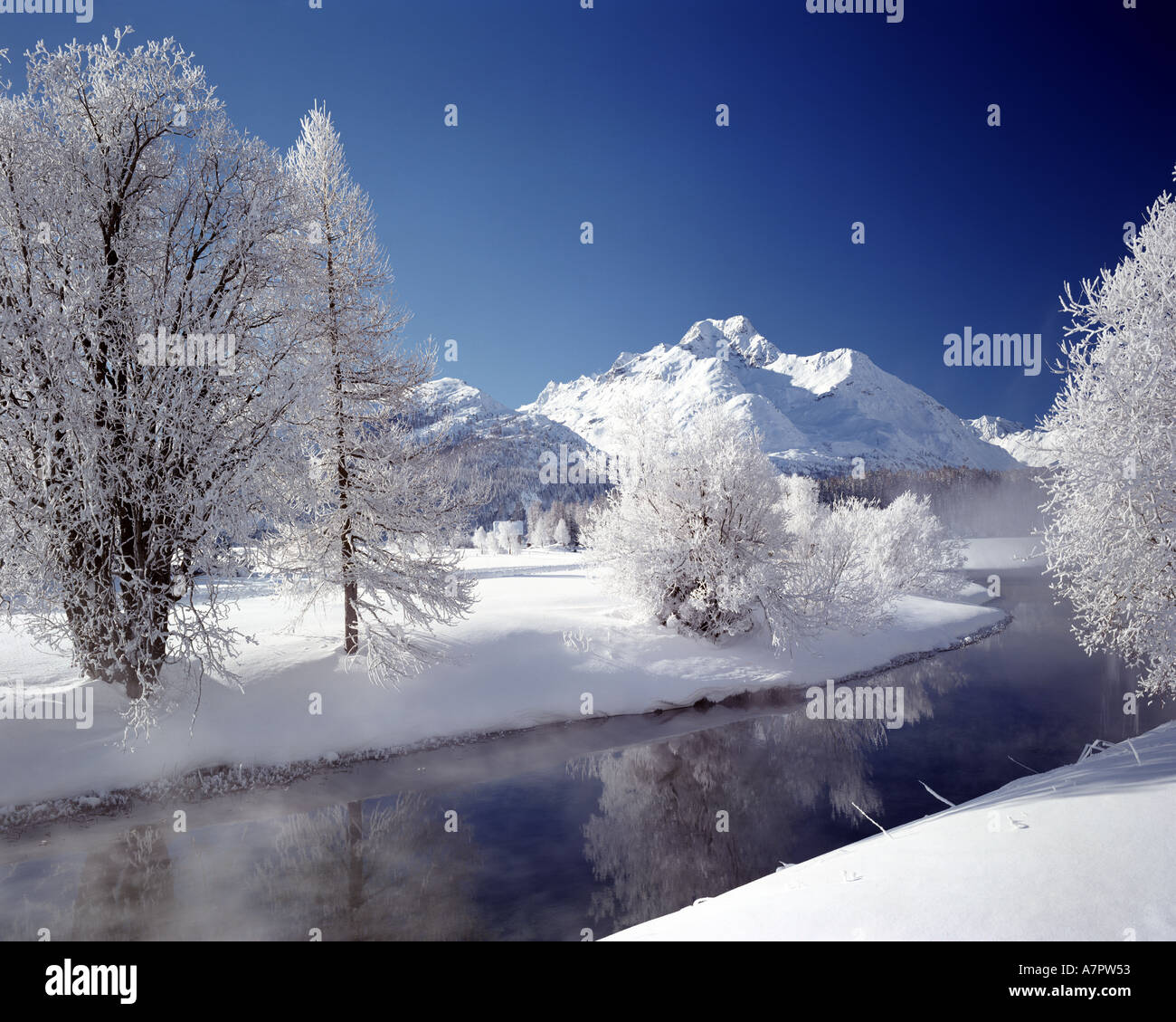 Switzerland engadine sils maria winter landscape -Fotos und ...
