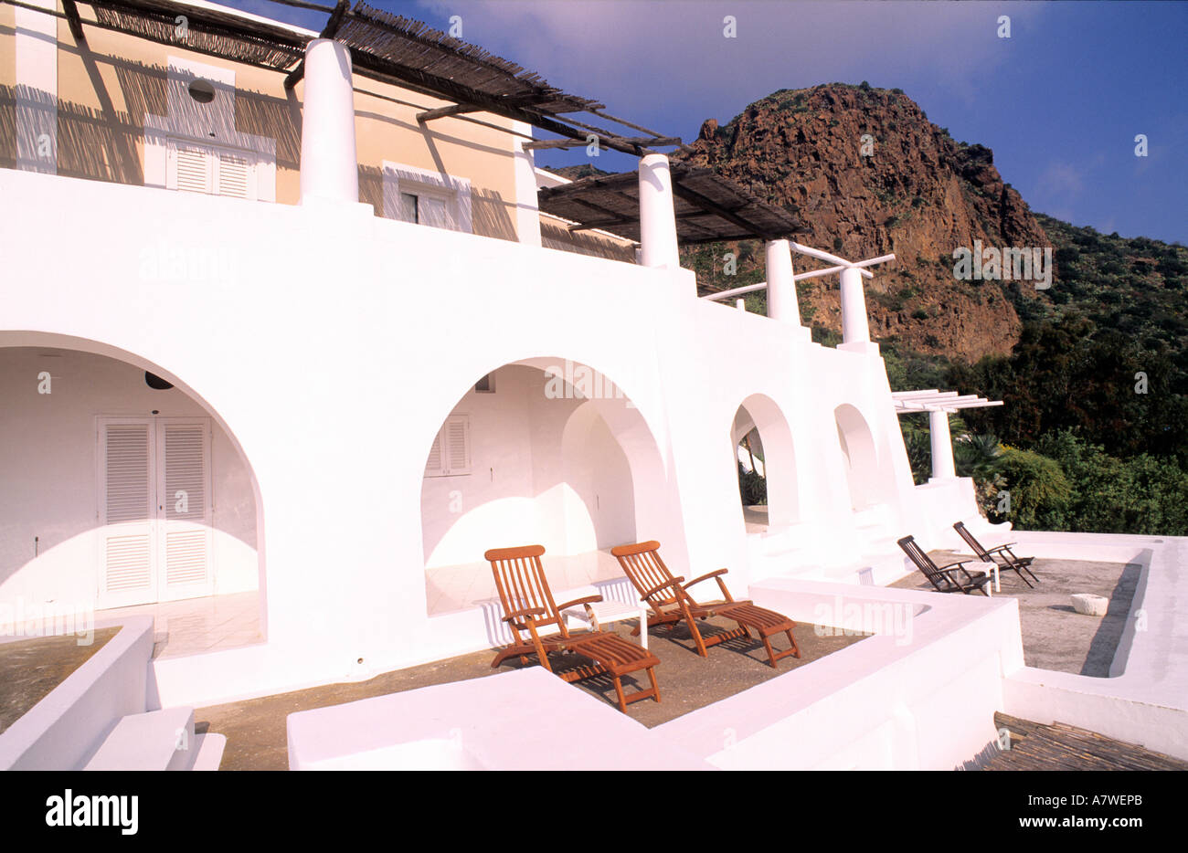 Italien, Sizilien, äolische Inseln, Insel Panarea, la Raya Hotel ...