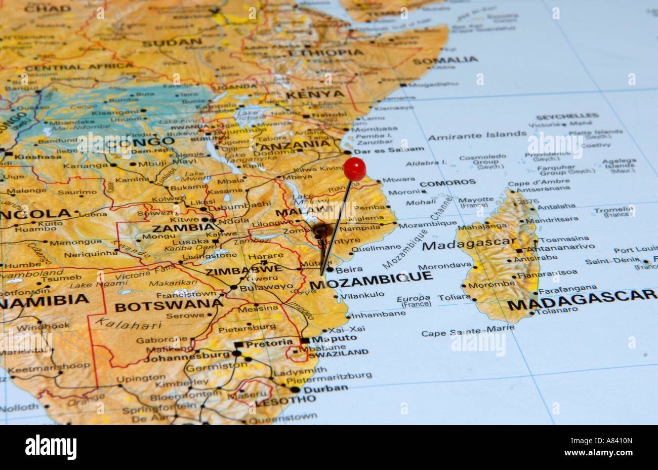 Map of mozambique -Fotos und -Bildmaterial in hoher Auflösung – Alamy