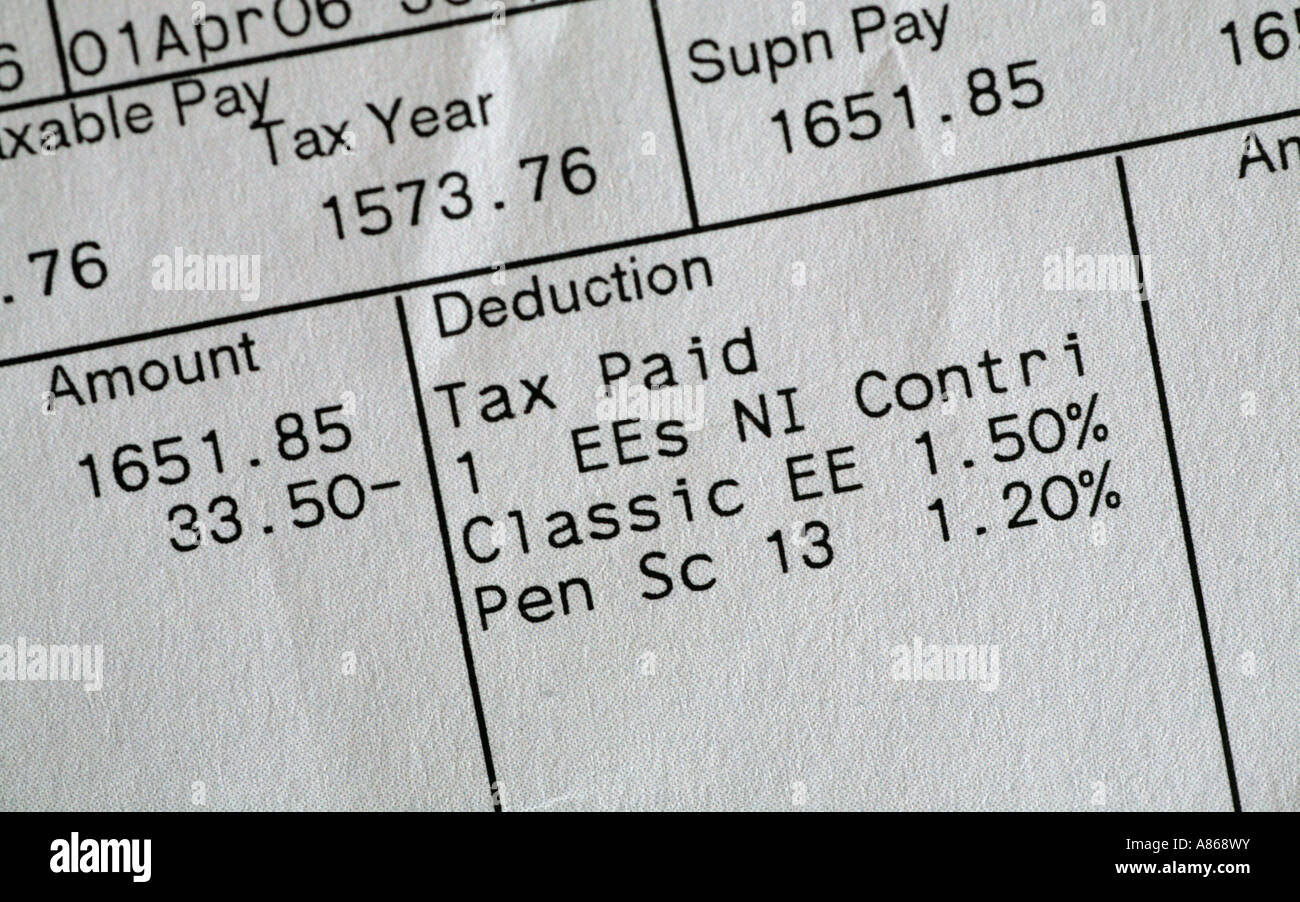 Salary slip -Fotos und -Bildmaterial in hoher Auflösung – Alamy