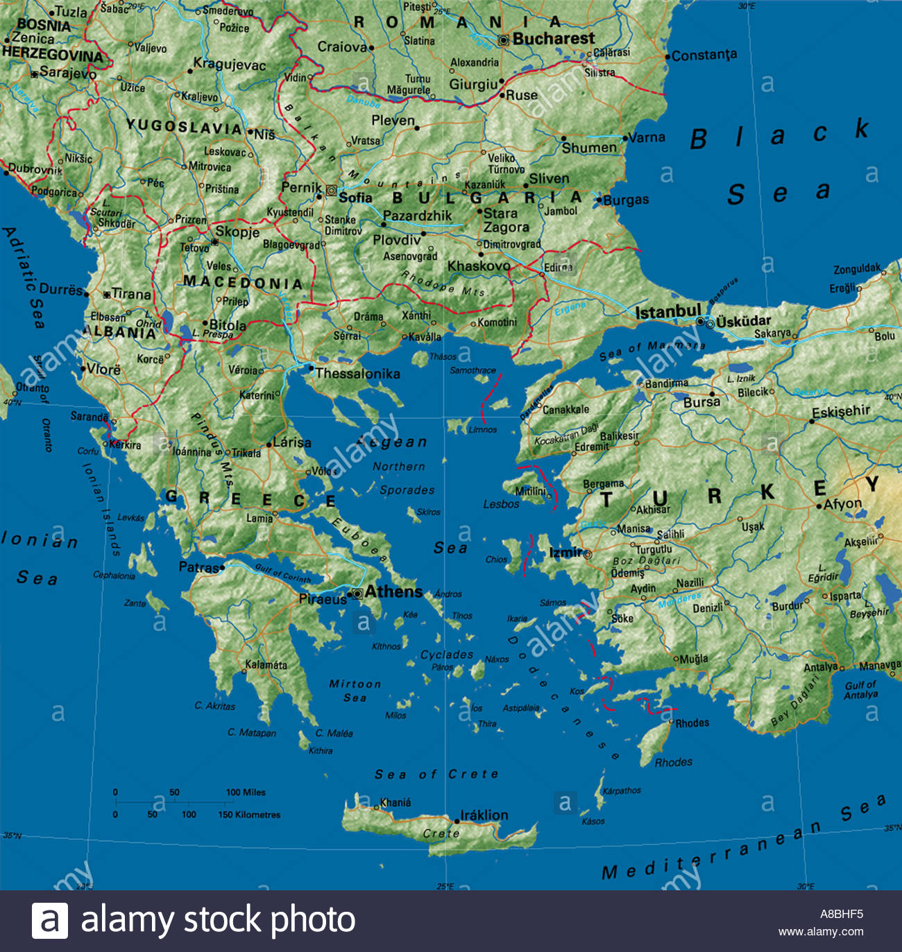 Griechenland Karte Stockfotos & Griechenland Karte Bilder - Alamy