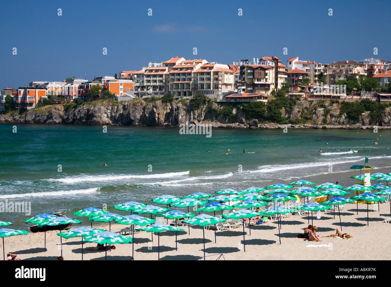 Strand in der Nähe von Sosopol, Schwarzes Meer, Bulgarien ...