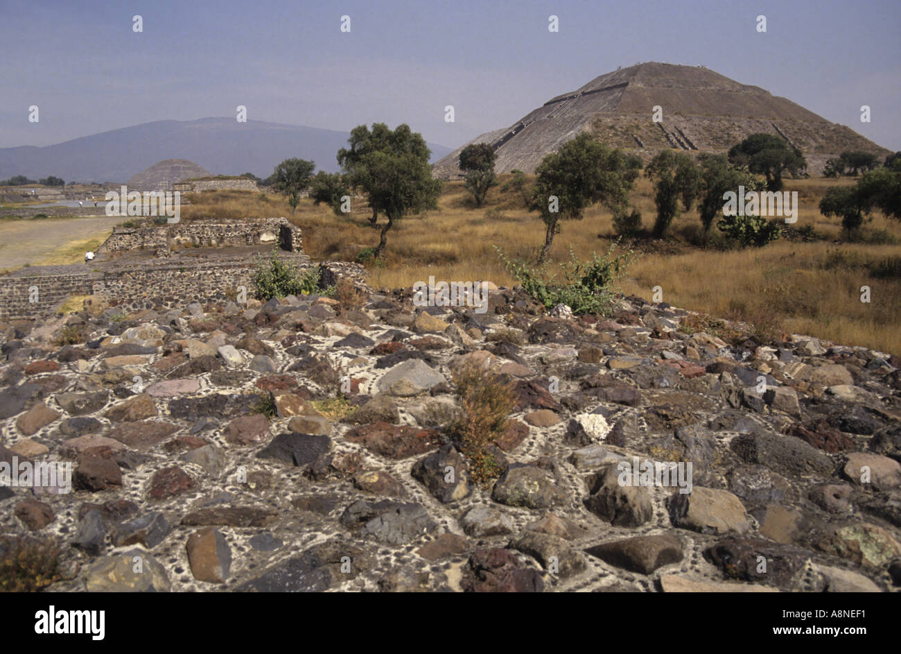 Pyramide der Sonne, ein Azteken-Denkmal in Teotihuacan, Mexiko ...