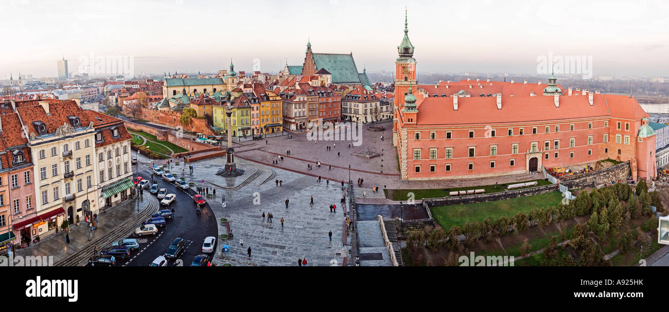 Panorama von Warschau - Altstadt mit Königsschloss Stockfotografie - Alamy