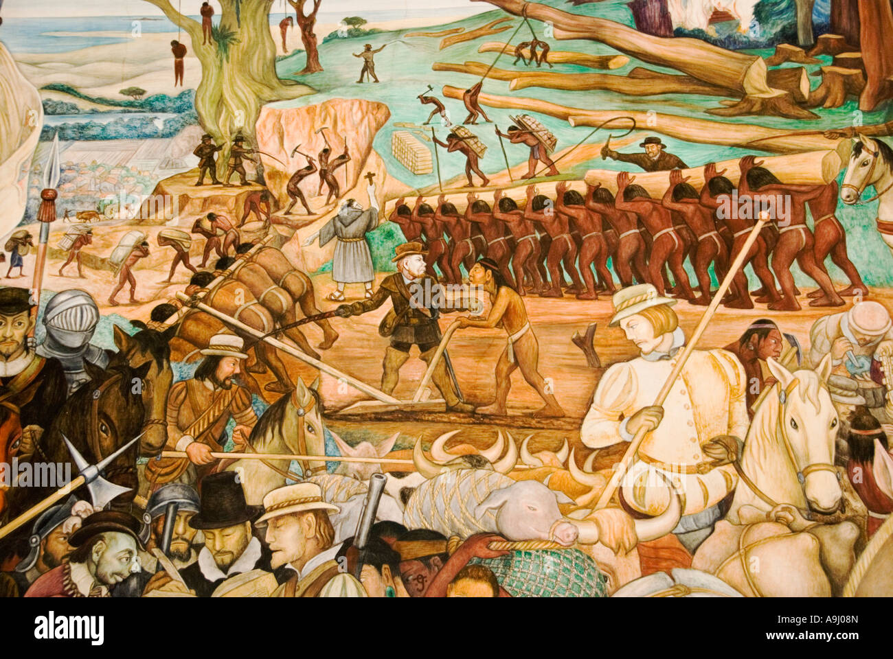 Malen das Joch der Indigenas von Diego Rivera-Mexico City-Mexiko ...