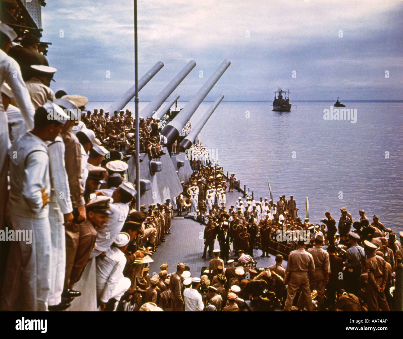 Zweiter Weltkrieg Wwii Kapitulieren Japanische Uss Missouri Stockfotos ...