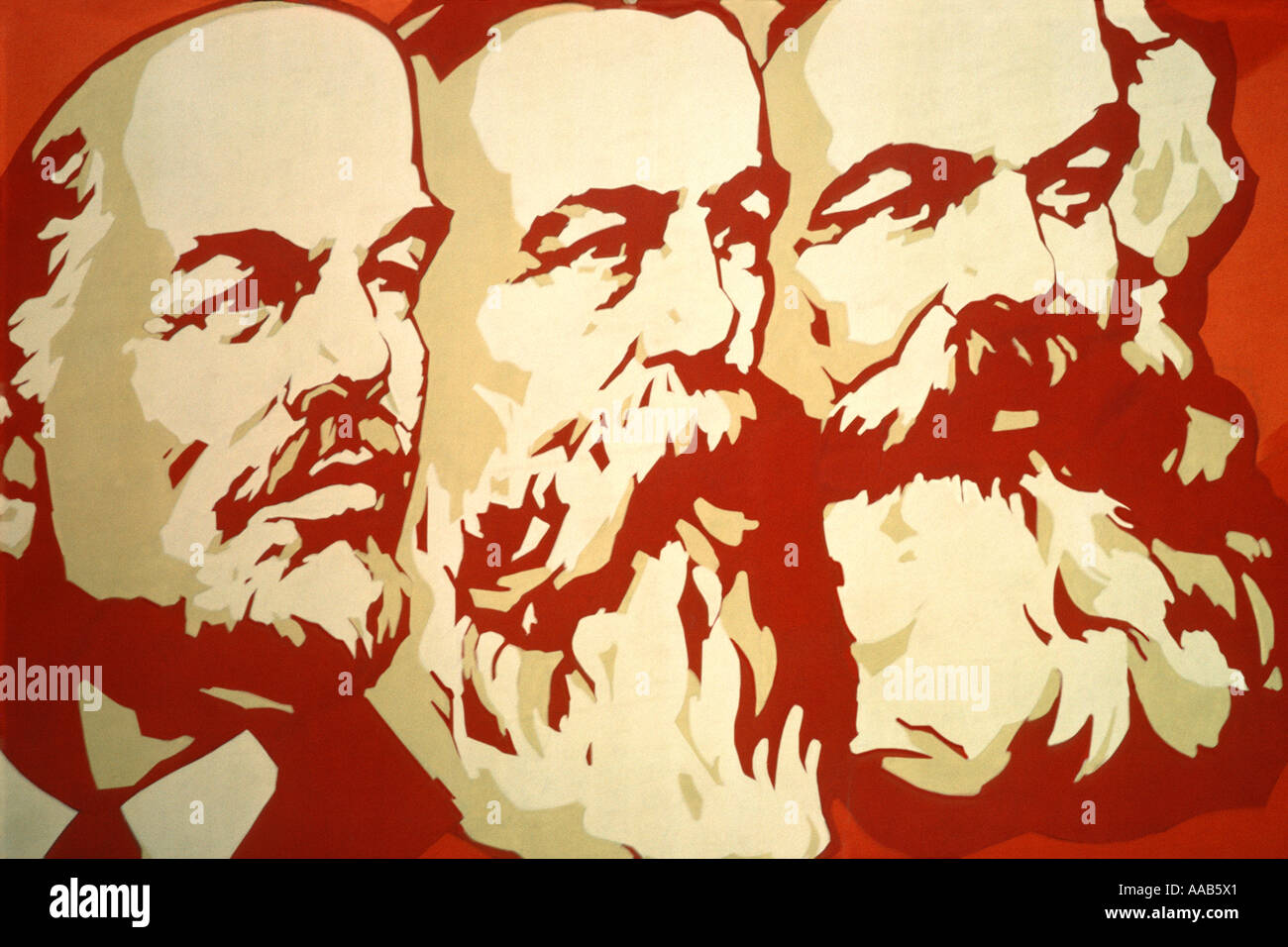 Lenin, Marx und Engels Propaganda, Sowjet-Ära Moskau Stockfotografie ...