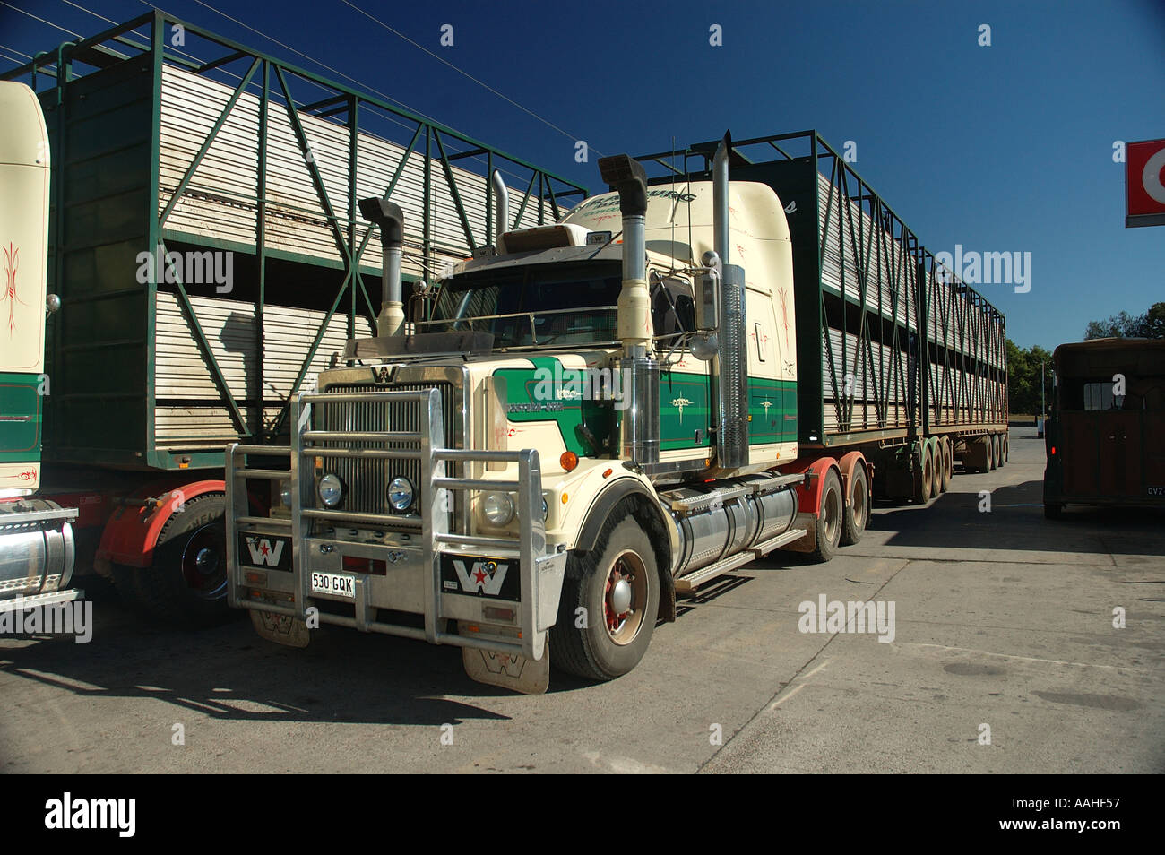 Vieh LKW-Lastzug long Haul in Diesel Tanklager geparkt dsc 0869 ...